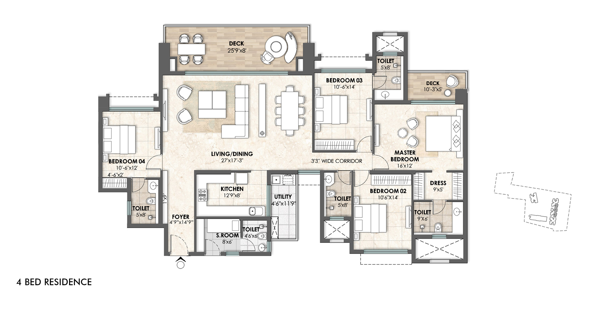 Lodha Azur Plans - 3 BHK & 4 BHK Floor & Master Plan | Lodha Bannerghatta